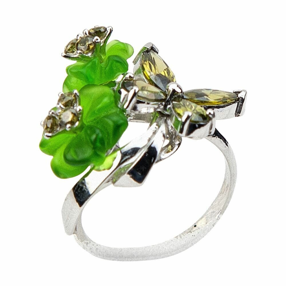 Кольцо тонкое, серебро, 925 проба, родирование, жемчуг