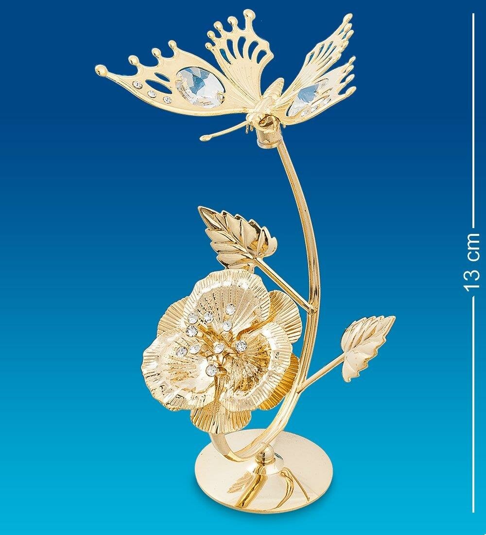 Фигурка Бабочка на цветке A2097153 Crystal Temptations, Металл, кристалл