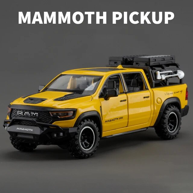 Maisto Dodge RAM 1000 TRX Mammoth, желтый, 1:32