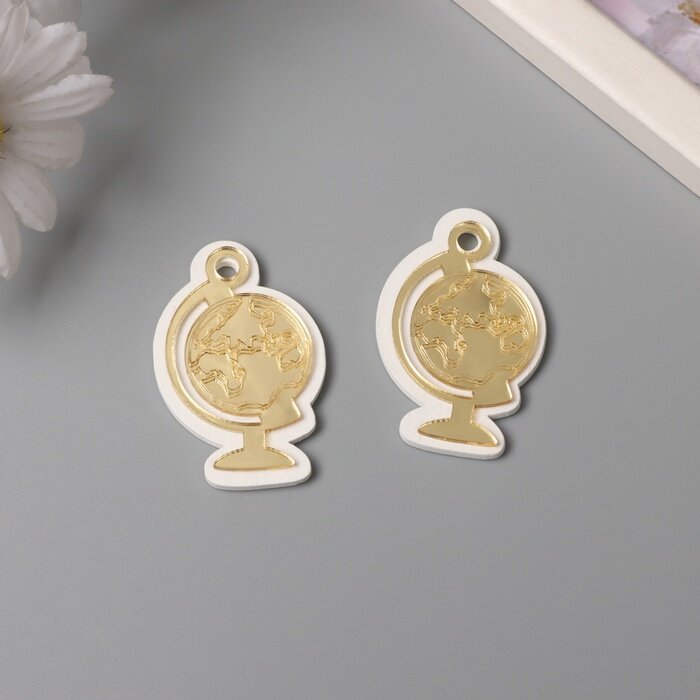 Декор для творчества дерево, пластик «Глобус», зеркальный,