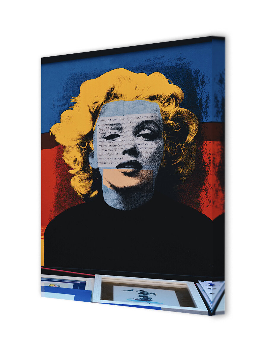 Интерьерная картина на холсте в стиле поп-арт / в лофт / девушка, женщина, мерелин в гостиную, спальню на стену для детей интерьера Монро, 33 х 59 см, MaskOff, 1 шт.