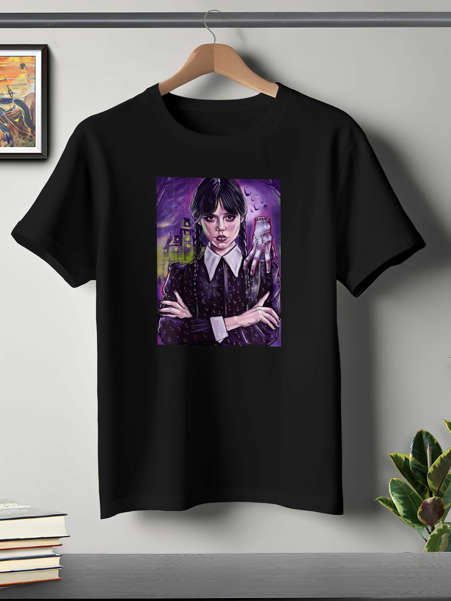 Футболка ONEQ унисекс 68-70 (6XL) размер с принтом Wednesday Уэнздей, черная