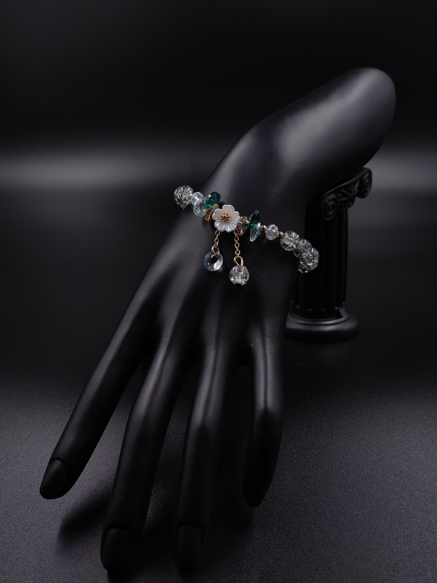 Браслет, кристалл, кварц сахарный