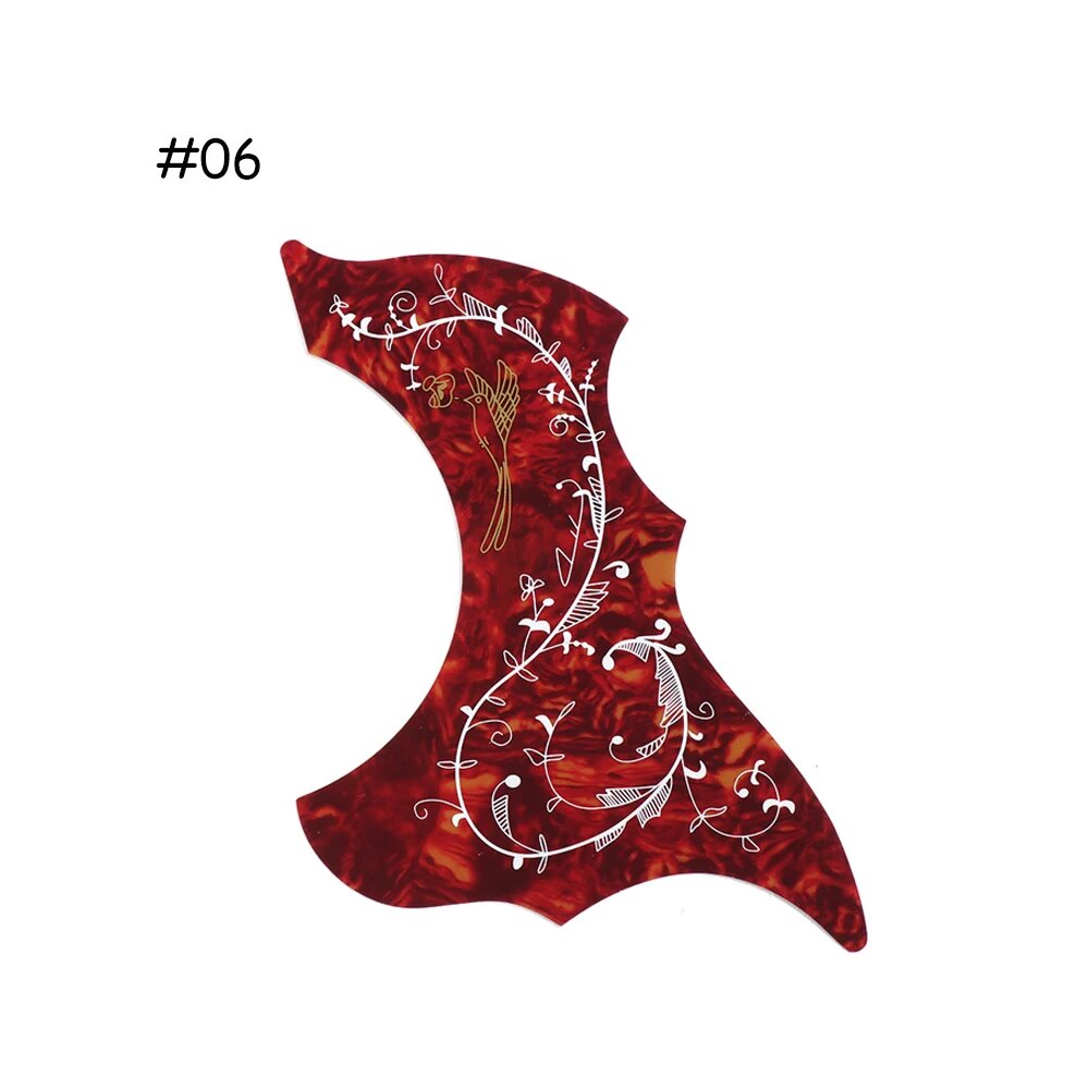 Самоклеящаяся наклейка для гитары в форме колибри Красный, 6