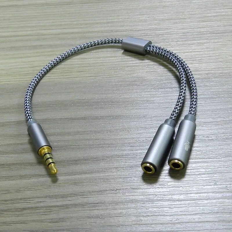 Переходник 3.5 мм Y-splitter, серый