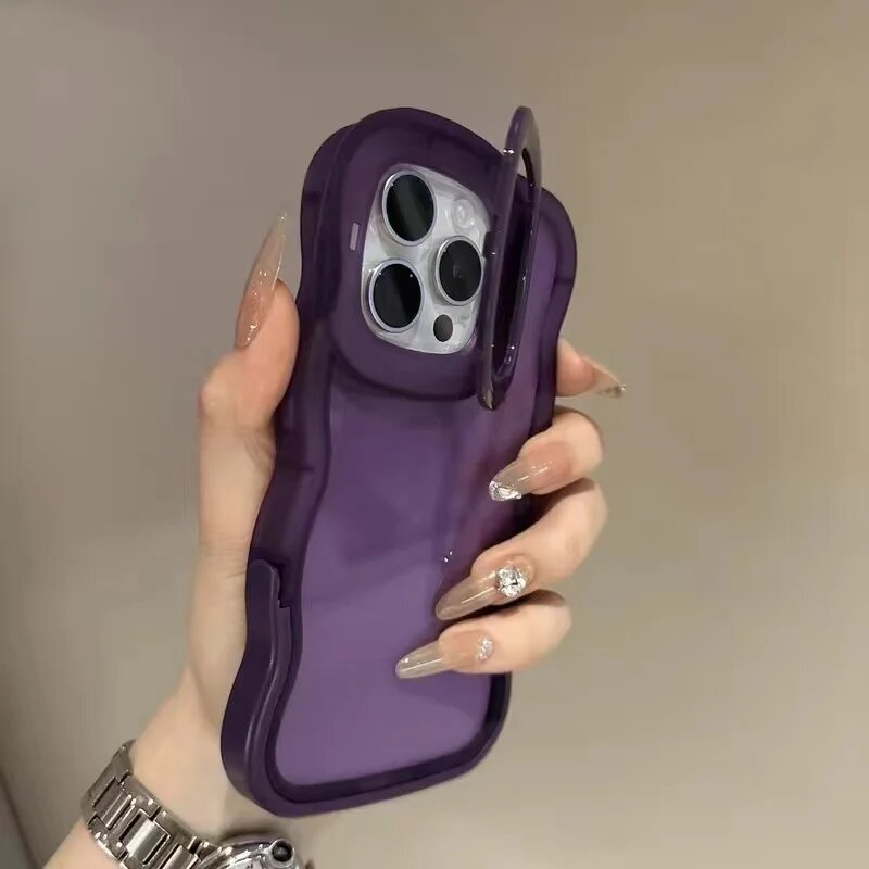 Роскошный прозрачный чехол-держатель для телефона с подставкой для iPhone фиолетовый, For iPhone 11