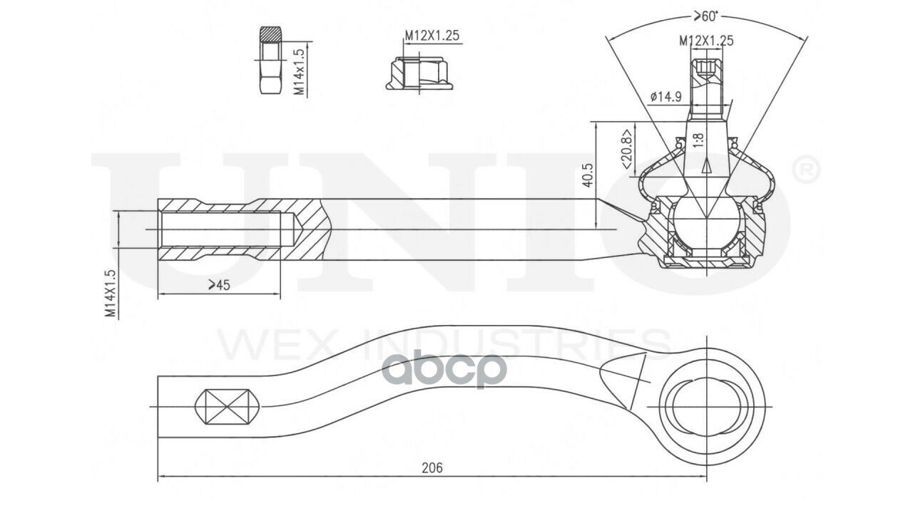 Наконечник Рулевой Тяги Mazda Cx-7/9 06- Прав. UNIO арт. SSP10025