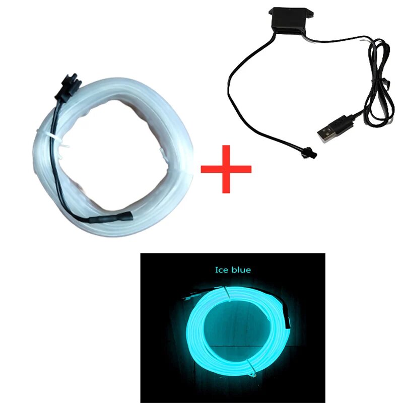 Светодиодная неоновая лента Ice Blue, 5m, USB
