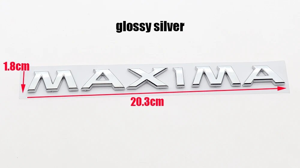1 шт. 3D ABS MAXIMA автомобильный буквенный логотип наклейка хвостовой Серебряный, glossy silver