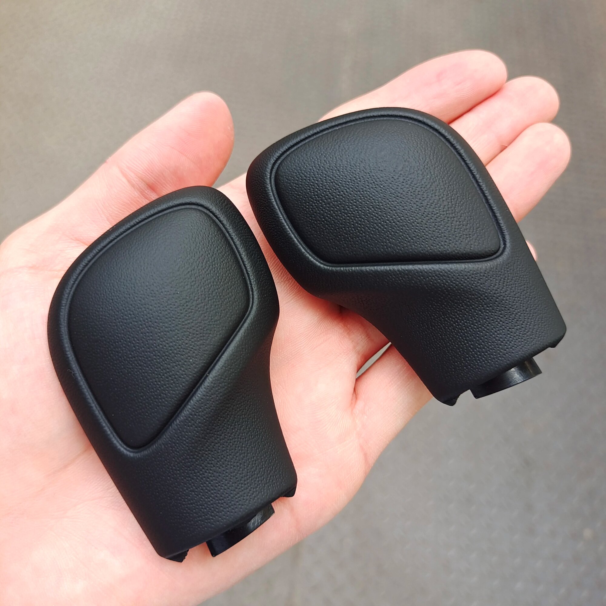 Хромированная матовая с кожаной ручкой переключения передач, боковая крышка DSG, Leather Cover