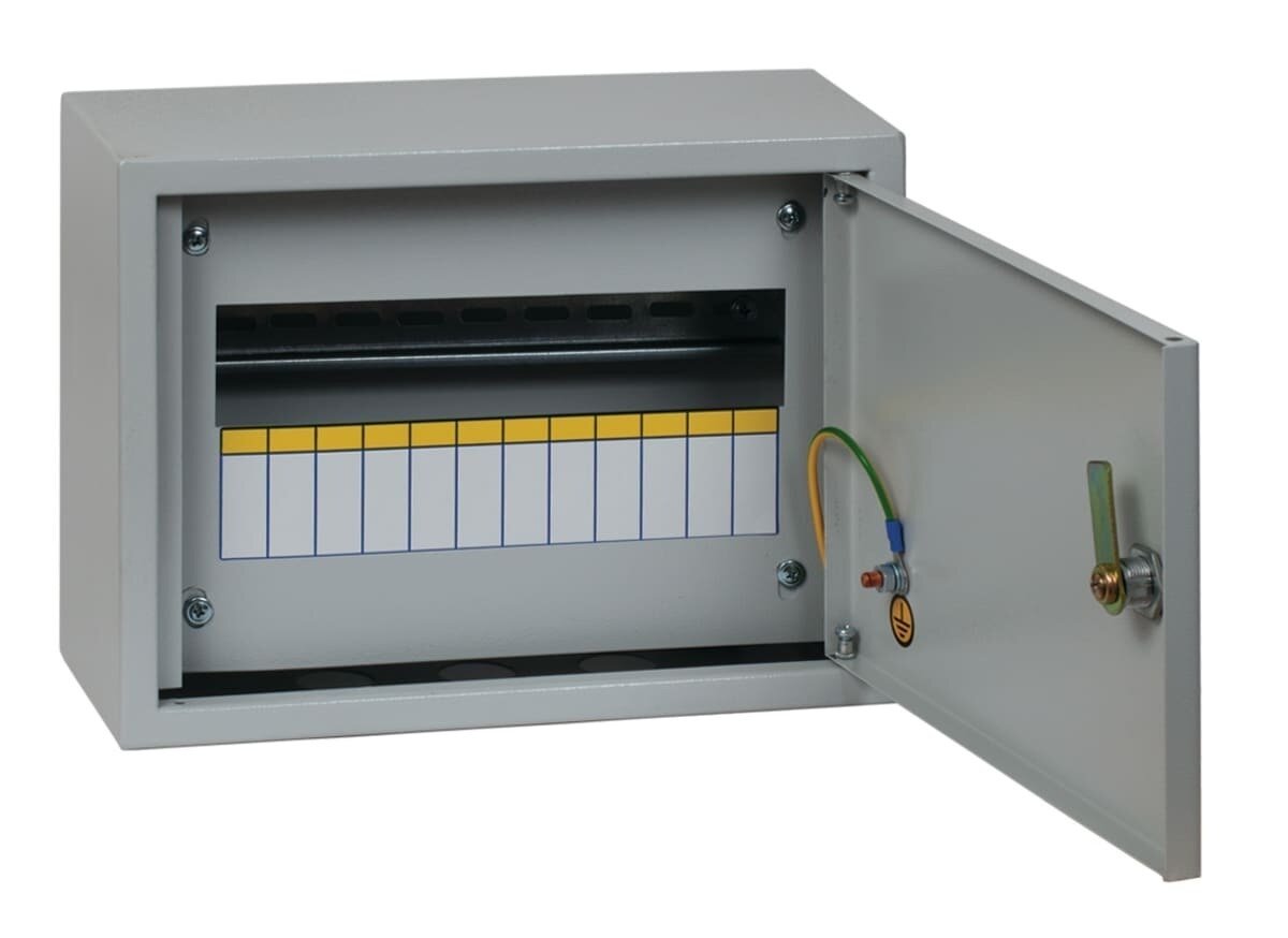 Щит навесной ЩРН 18 модулей с металлической дверцей и замком IP31