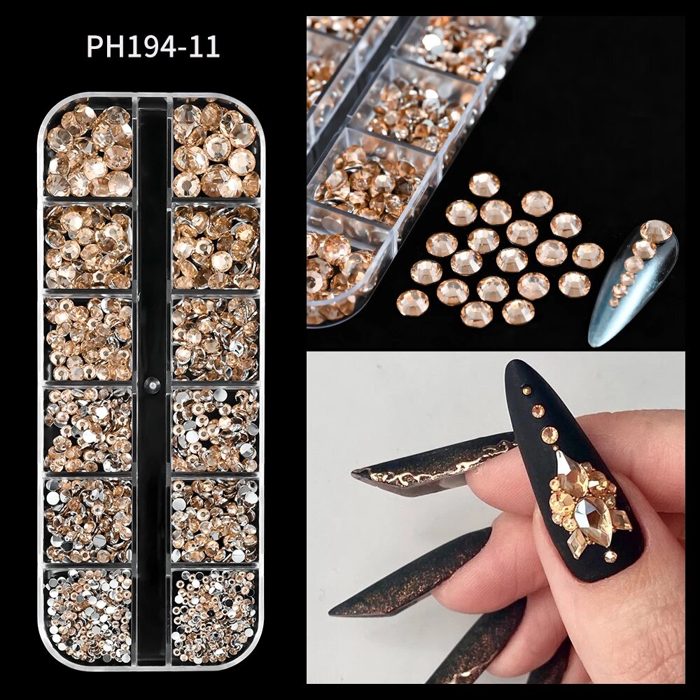 Стразы для ногтей PH194-11, набор SS6-SS30