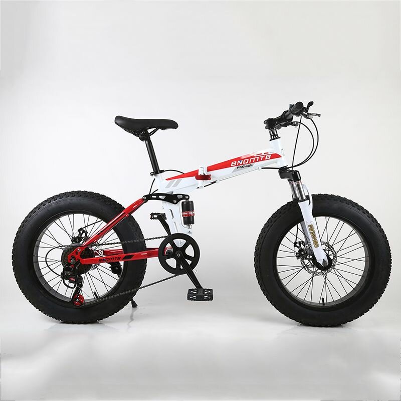 Горный велосипед с толстыми шинами TJAP-ZDXD, 20 дюймов, 27 скоростей, белый, красный