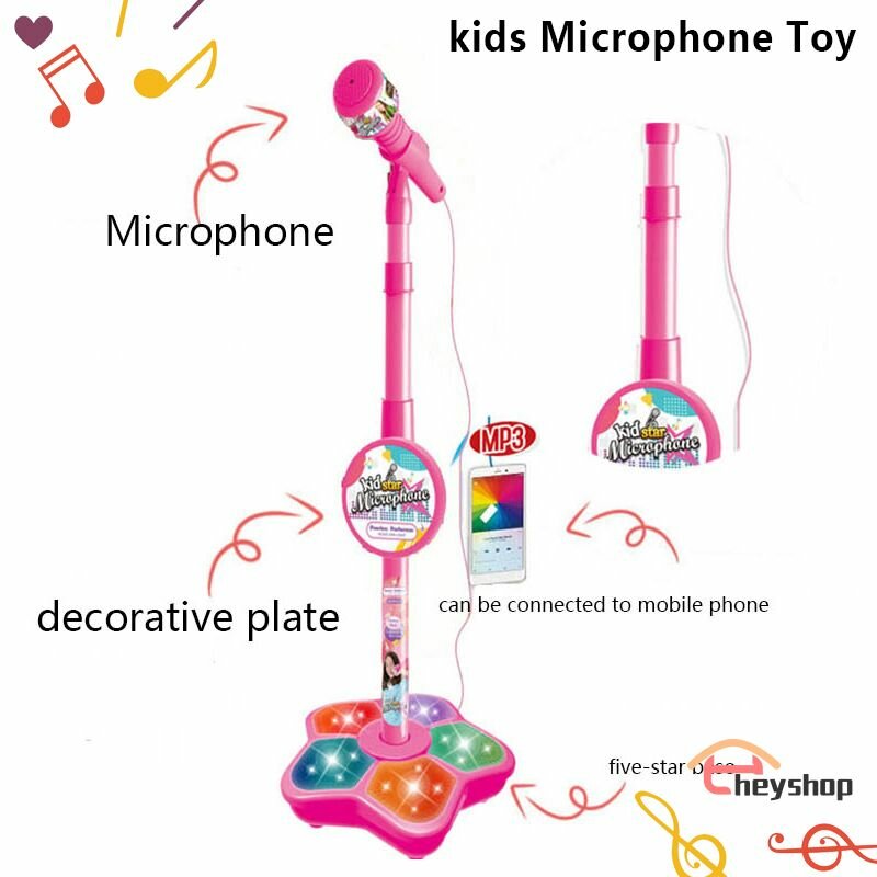 Детский микрофон с подставкой, стоячее караоке