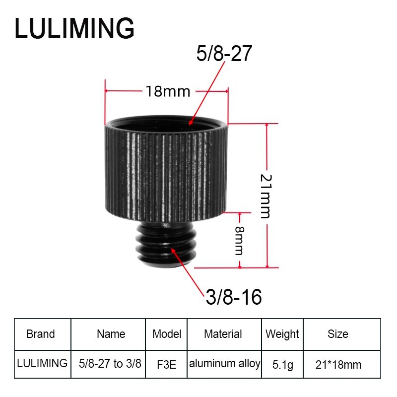 Конвертер микрофона LULIMING 5/8-27 to 3/8-16, F3E