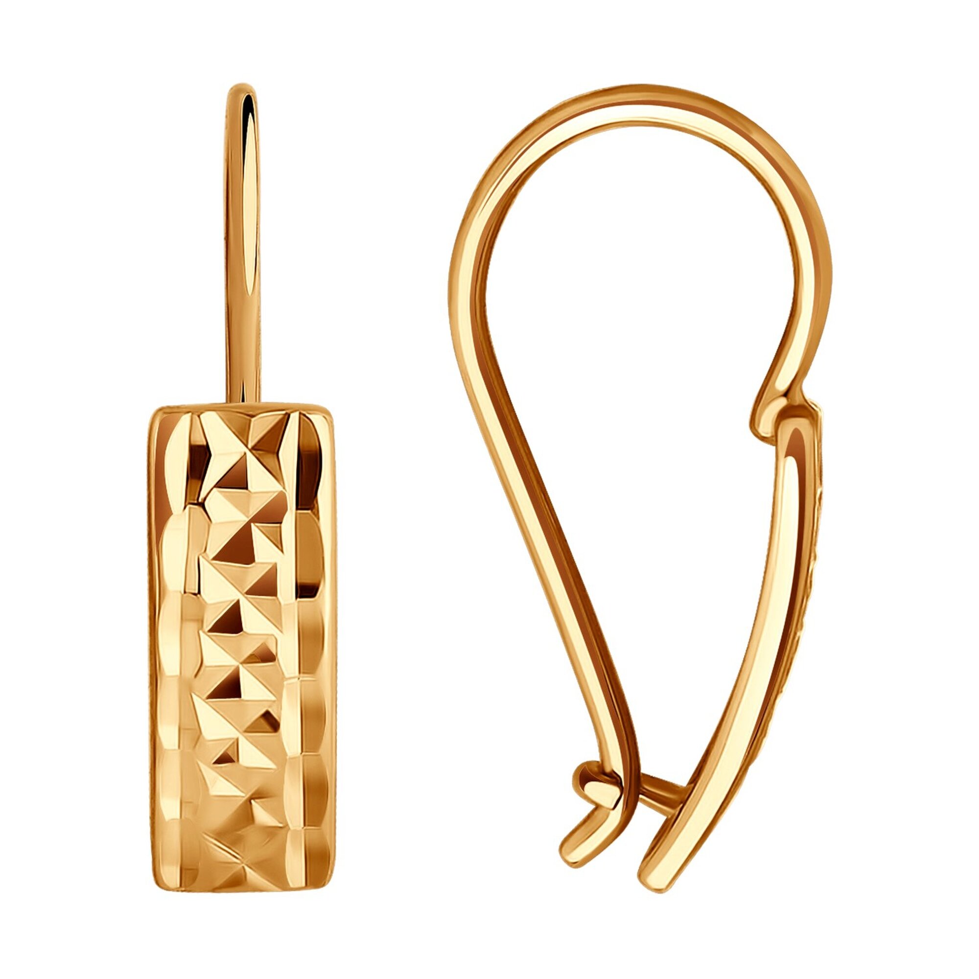 Серьги, красное золото, 585 проба