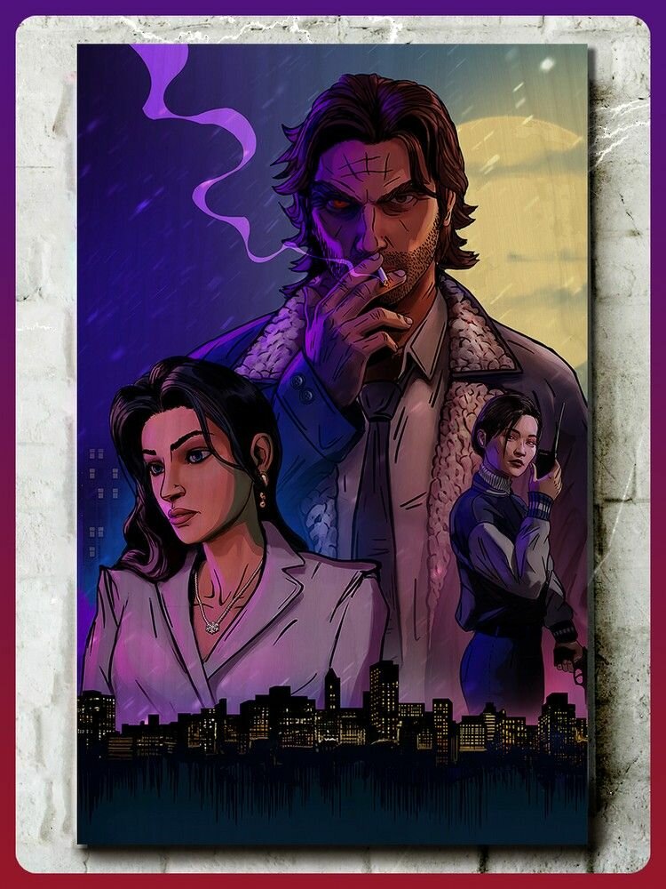Картина интерьерная на дереве Игры The Wolf Among Us (Волк среди нас, Бигби, сказки, оборотень, PS, Xbox, PC, Switch) - 62412167