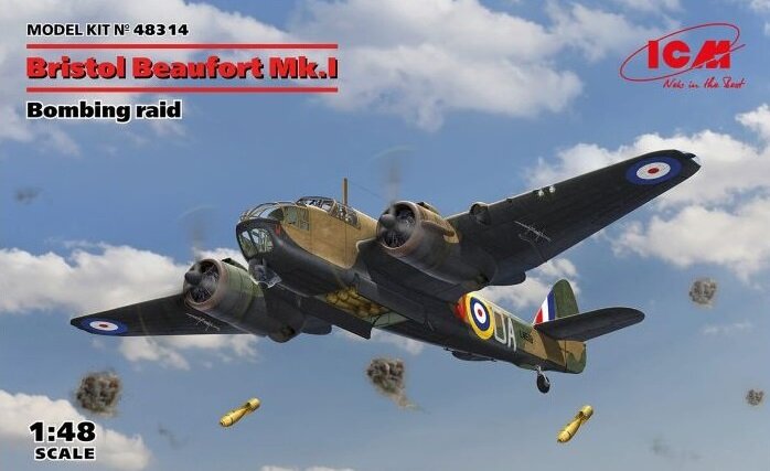 48314 ICM Самолет Bristol Beaufort Mk.I "Bombing raid" 1/48