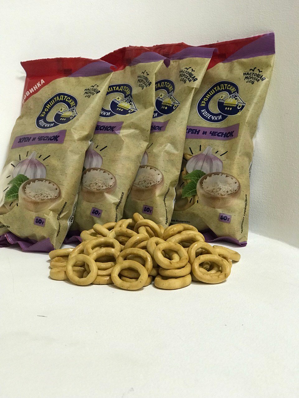 Сушки Кронштадские колечки с чесноком и хреном