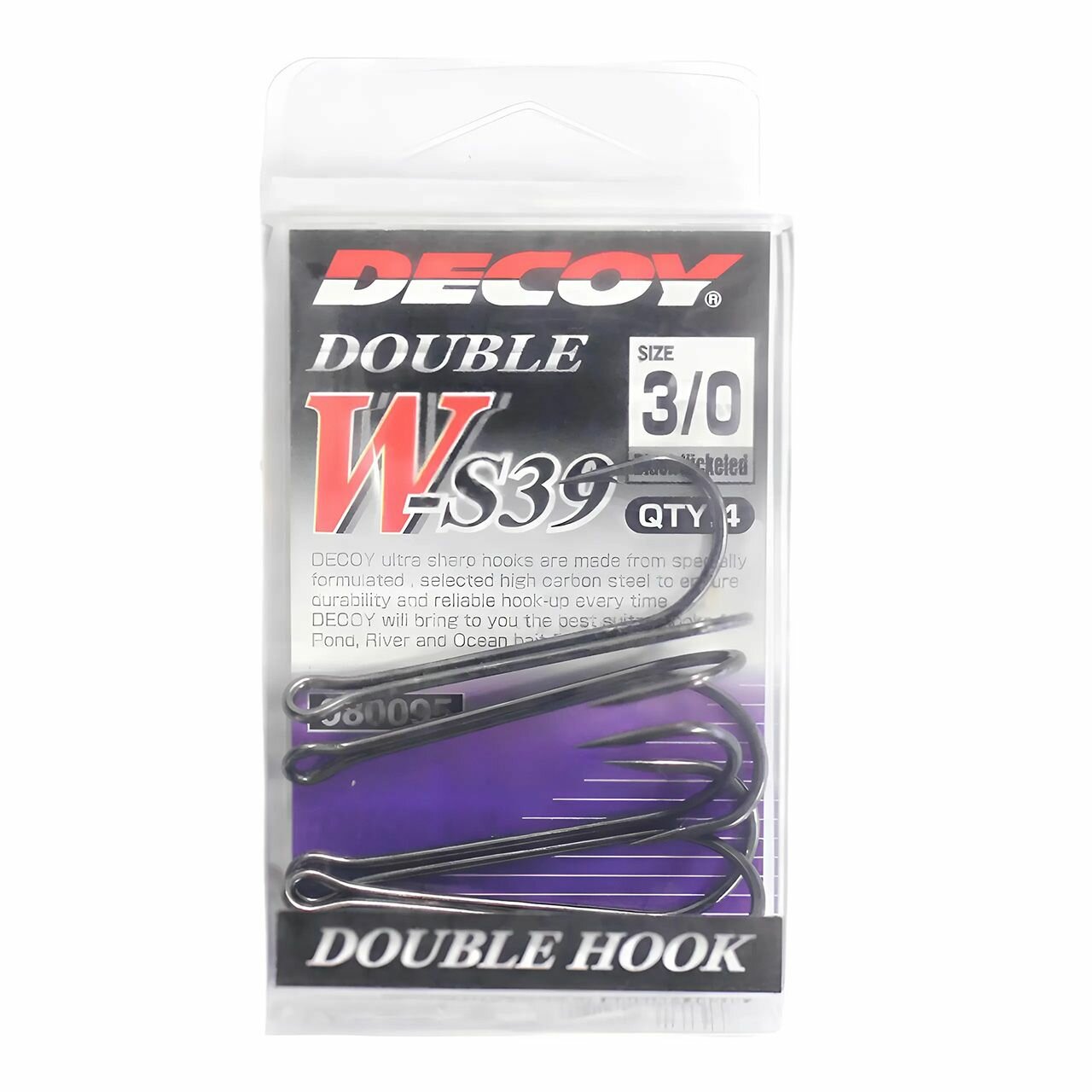 Крючок Decoy двойной W-S39 #3/0 (в упаковке 4 штуки)