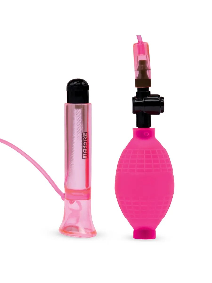 Розовый вакуумный стимулятор для клитора с вибрацией Vibrating Clitoral Pump with Quick Release
