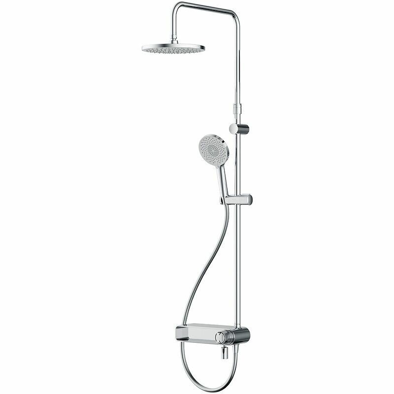 Душевая система AM.PM X-Joy F0785A700 стойка с тропическим душем, смесителем, изливом, хром