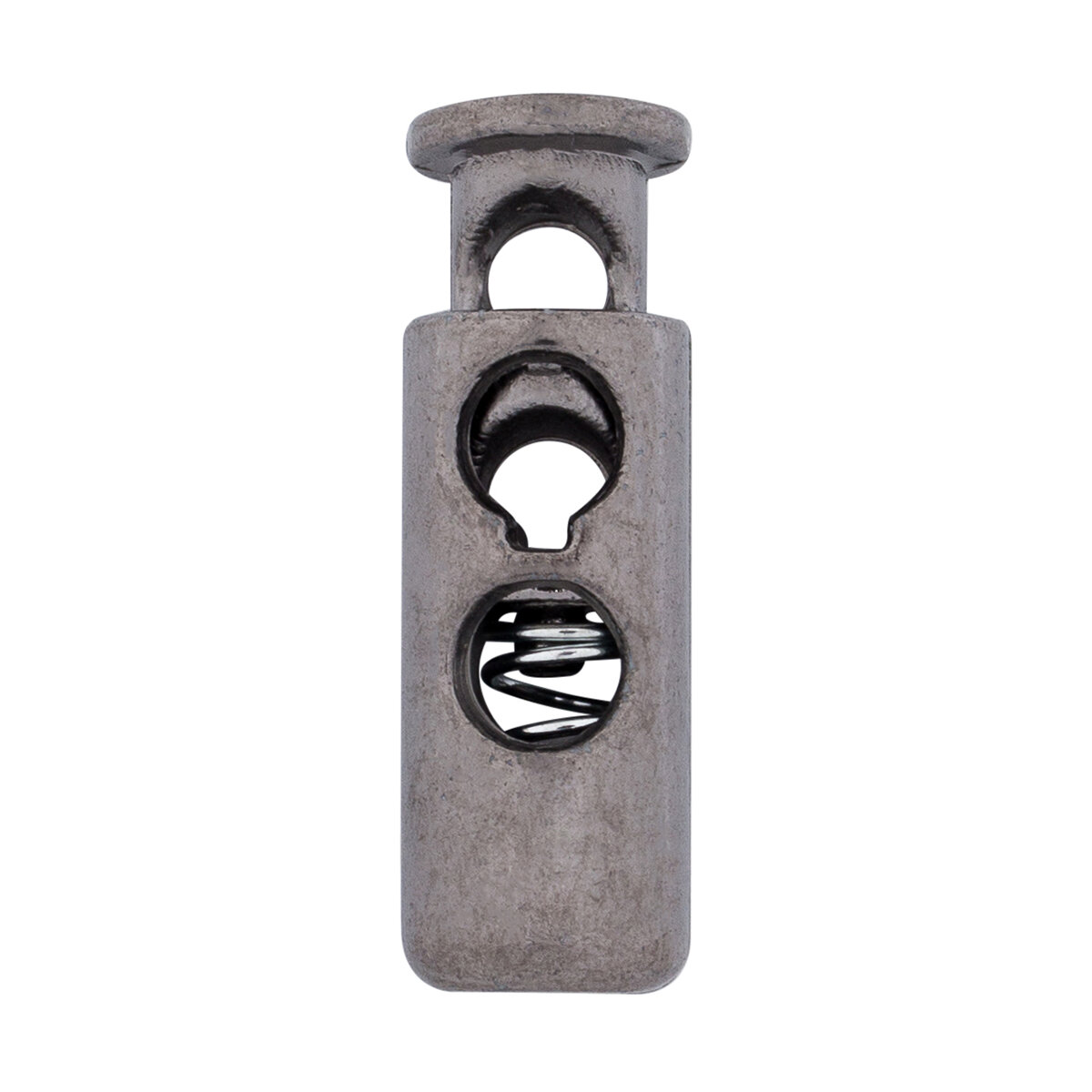 Фиксатор для шнура 'Цилиндр' 2 отверстия (диаметр 4,4 мм), 24*8мм, пластик под металл (черный никель), 200 шт, айрис