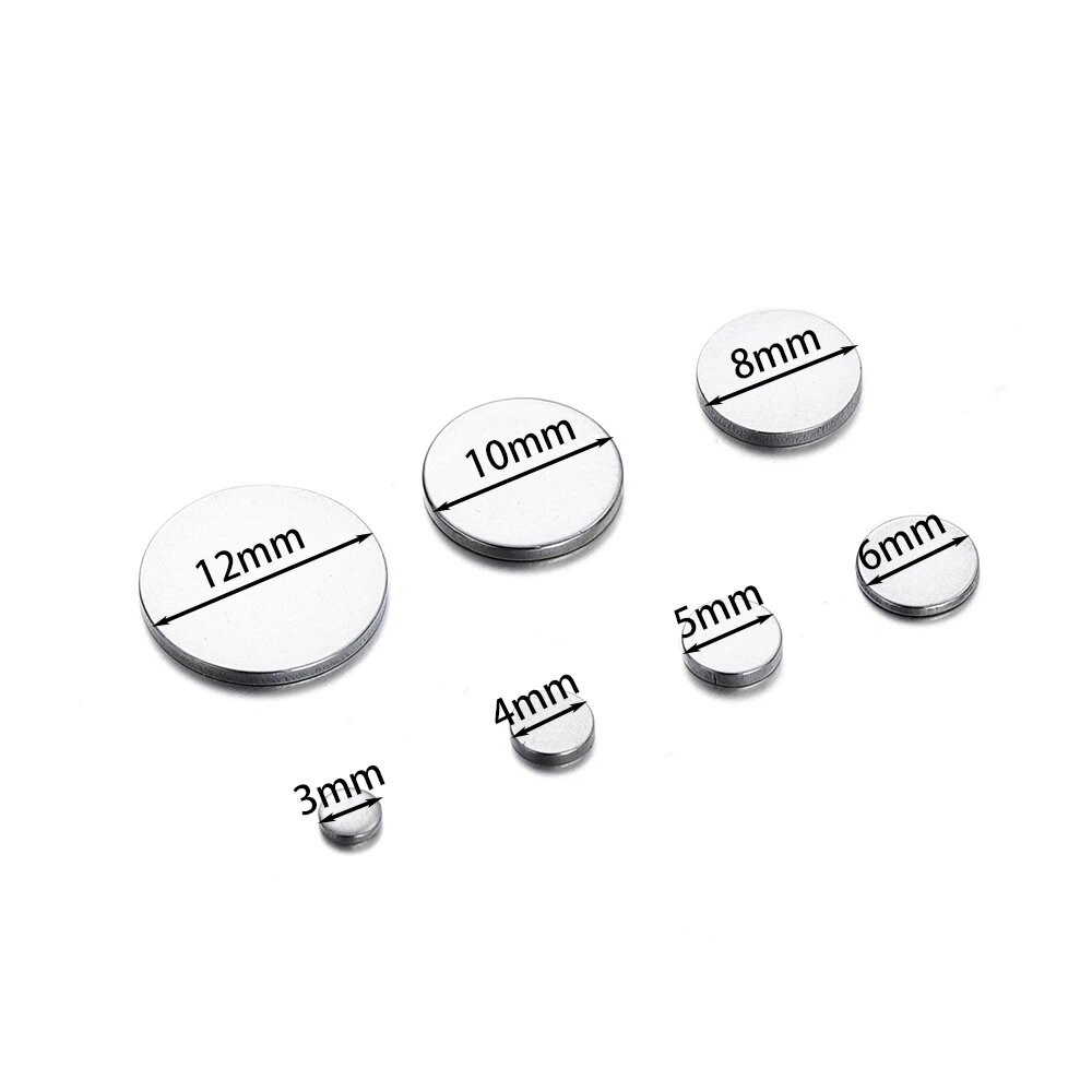 50 шт. Круглые заготовки из нержавеющей стали AGCFABS 3-12 мм для бижутерии 6mm