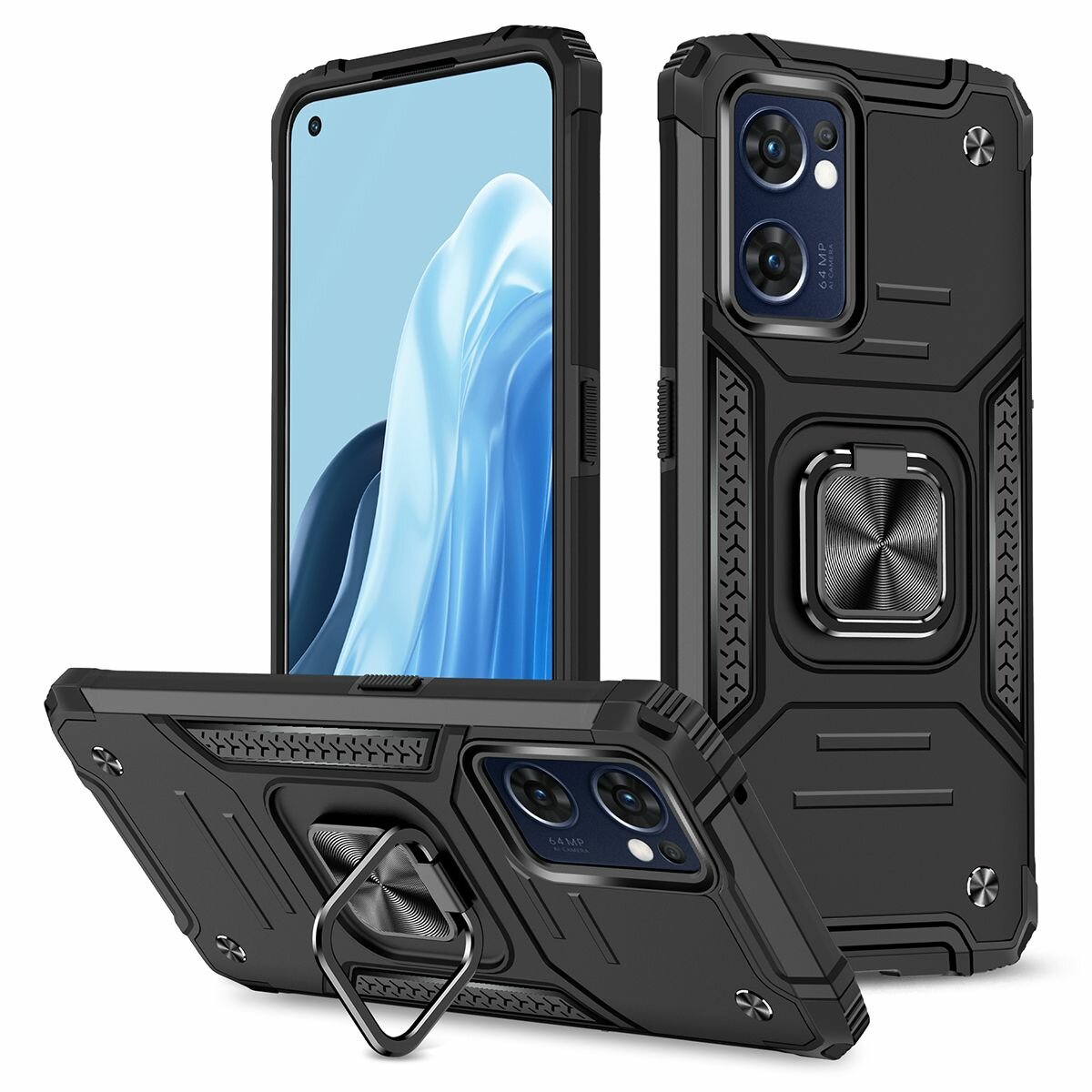 Противоударный чехол Legion Case для OPPO Reno 7 черный