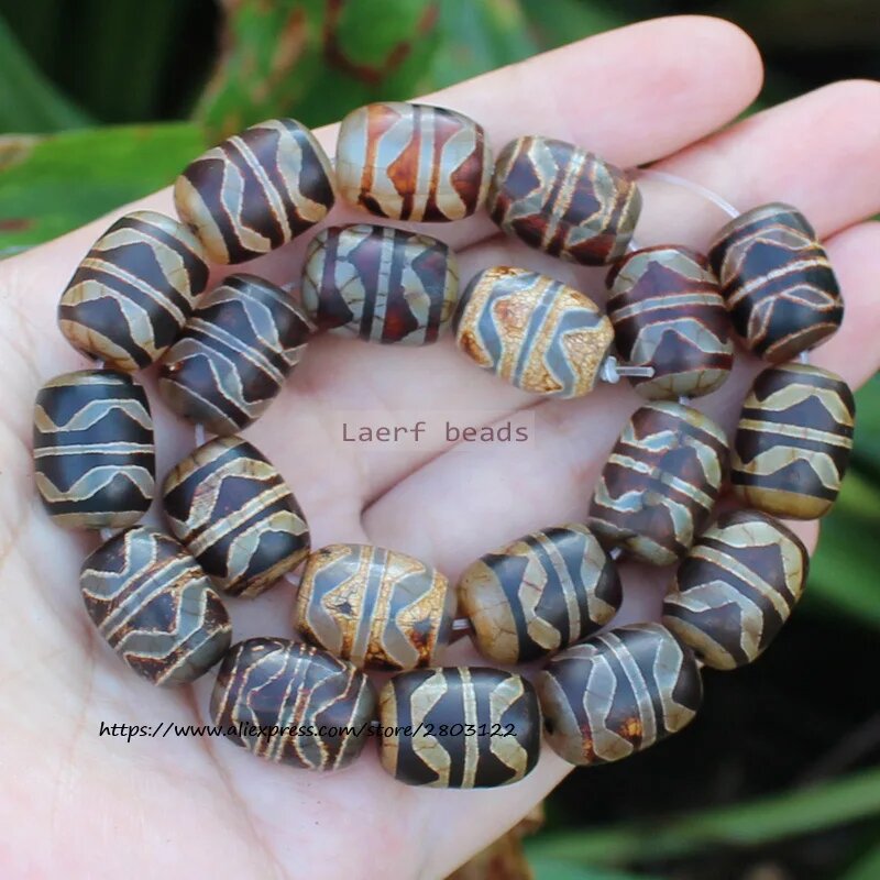 Бусины из агата дзи лаerf beads 12x16 мм 8 Teeth