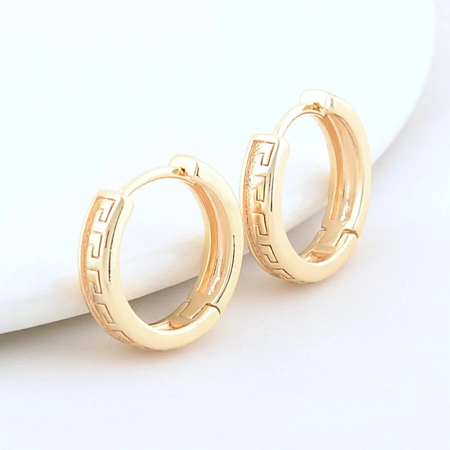 Серьги-кольца латунные 16 мм, 14k Gold Color, 4PCS
