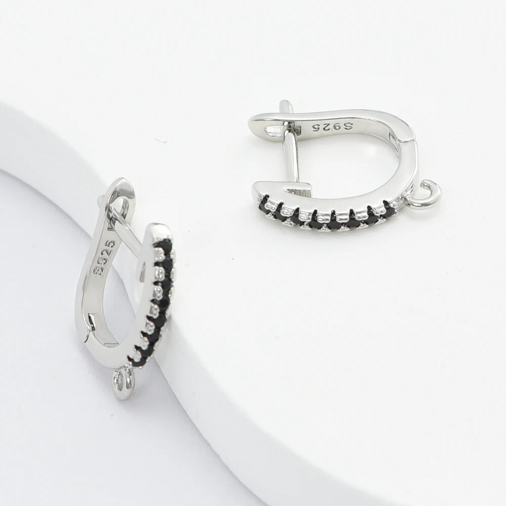 Черные цирконы с золотым покрытием YANASI для сережек Rhodium Plated