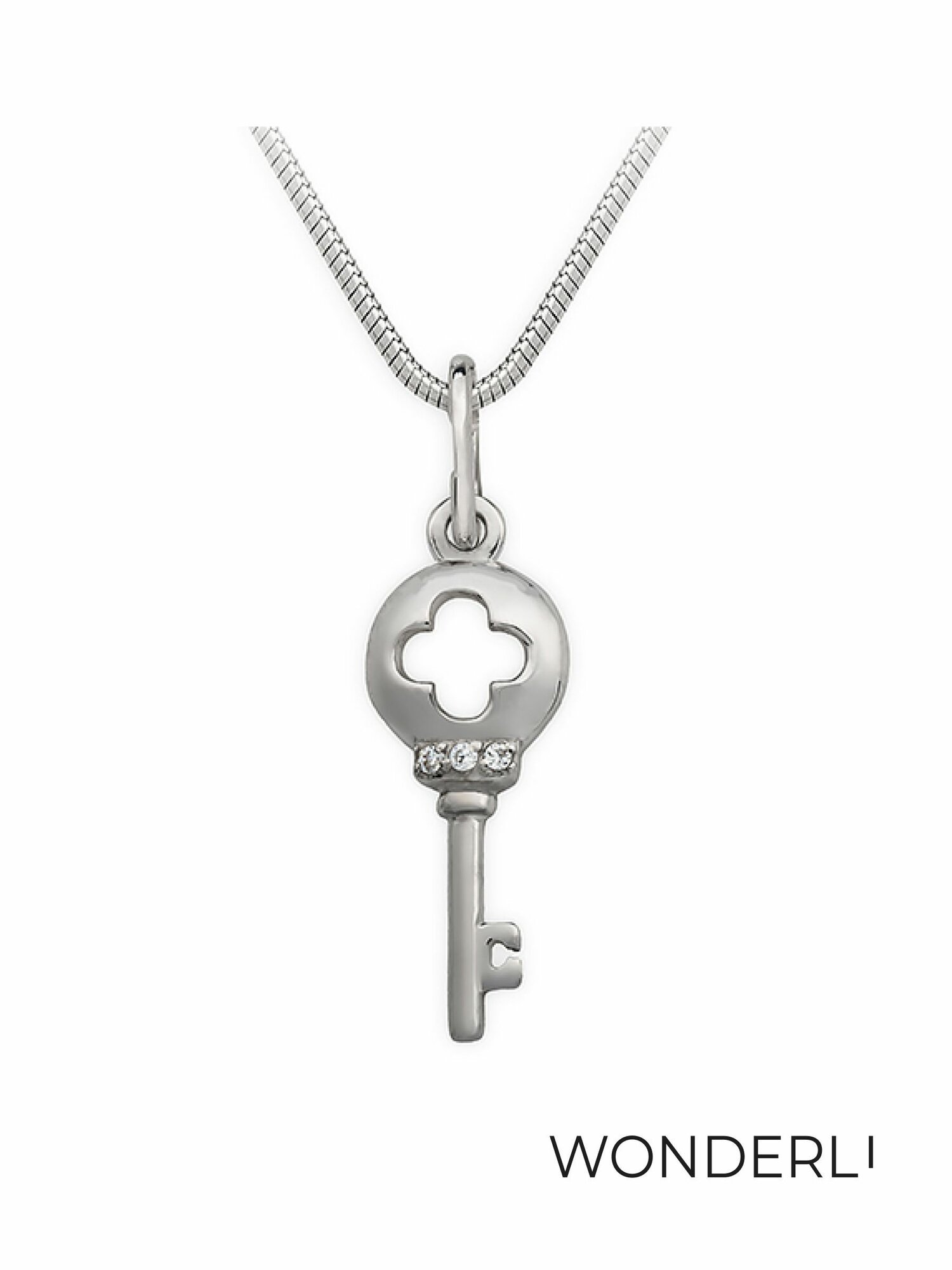 Подвеска, серебро, 925 проба, родирование, фианит