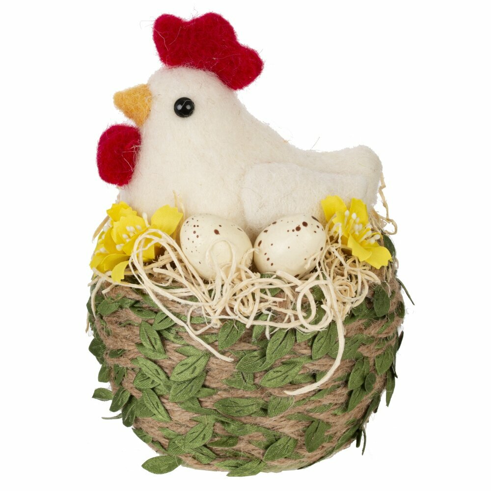 Статуэтка Курица в гнезде, 10х10х13 см KSM-815117