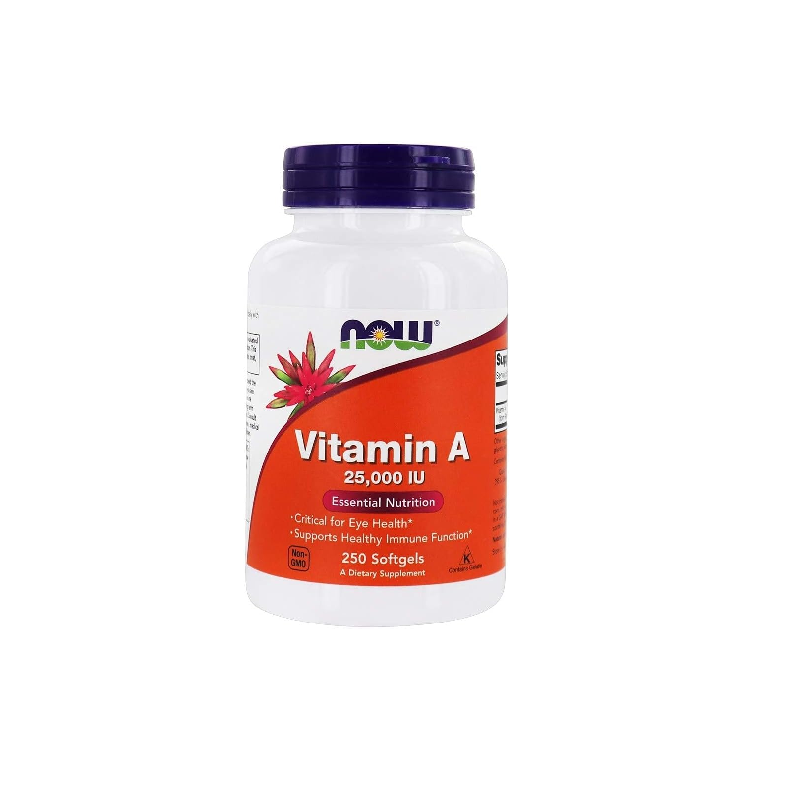 NOW Foods, Vitamin A, Витамин А в мягких капсулах, 25000 МЕ, 250 шт.