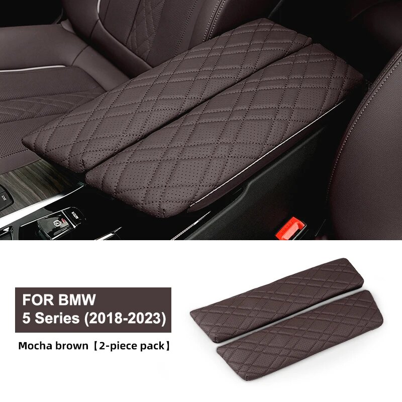 Чехол на подлокотник автомобиля, подушка из искусственной кожи, защитная накладка на подлокотник центральной консоли для BMW 5 серии G30 G32 6GT 2018-2023, аксессуары Brown LHD G30 G32