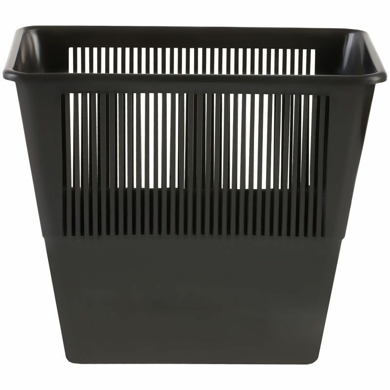 Корзина для бумаг СТАММ прямоугольная, сетчатая, 12 литров, черная (КР31)