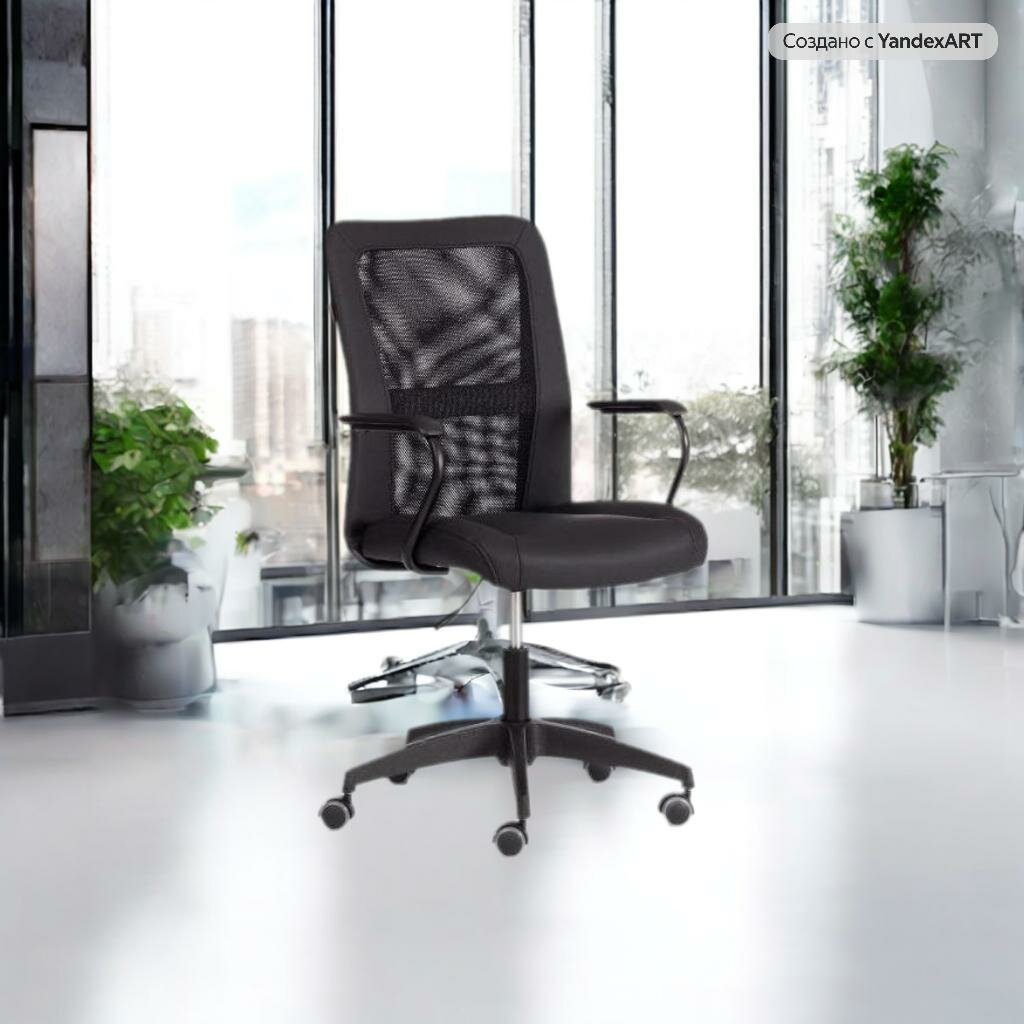 Кресло TetChair Staff (21346), эко-кожа/ткань, регулируемое, 5 положений, до 100 кг, черное