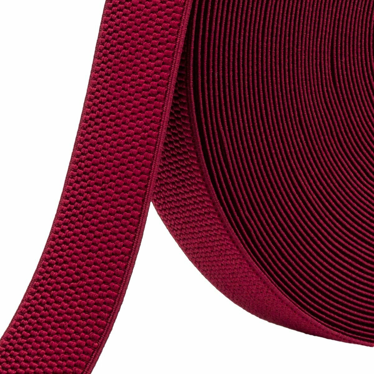 Резинка для шитья широкая, 40мм*25м, эластичность 200%, 25,2 г/м, 520 темно-красный