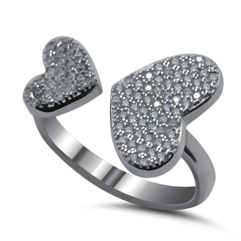 Кольцо, серебро, 925 проба, фианит