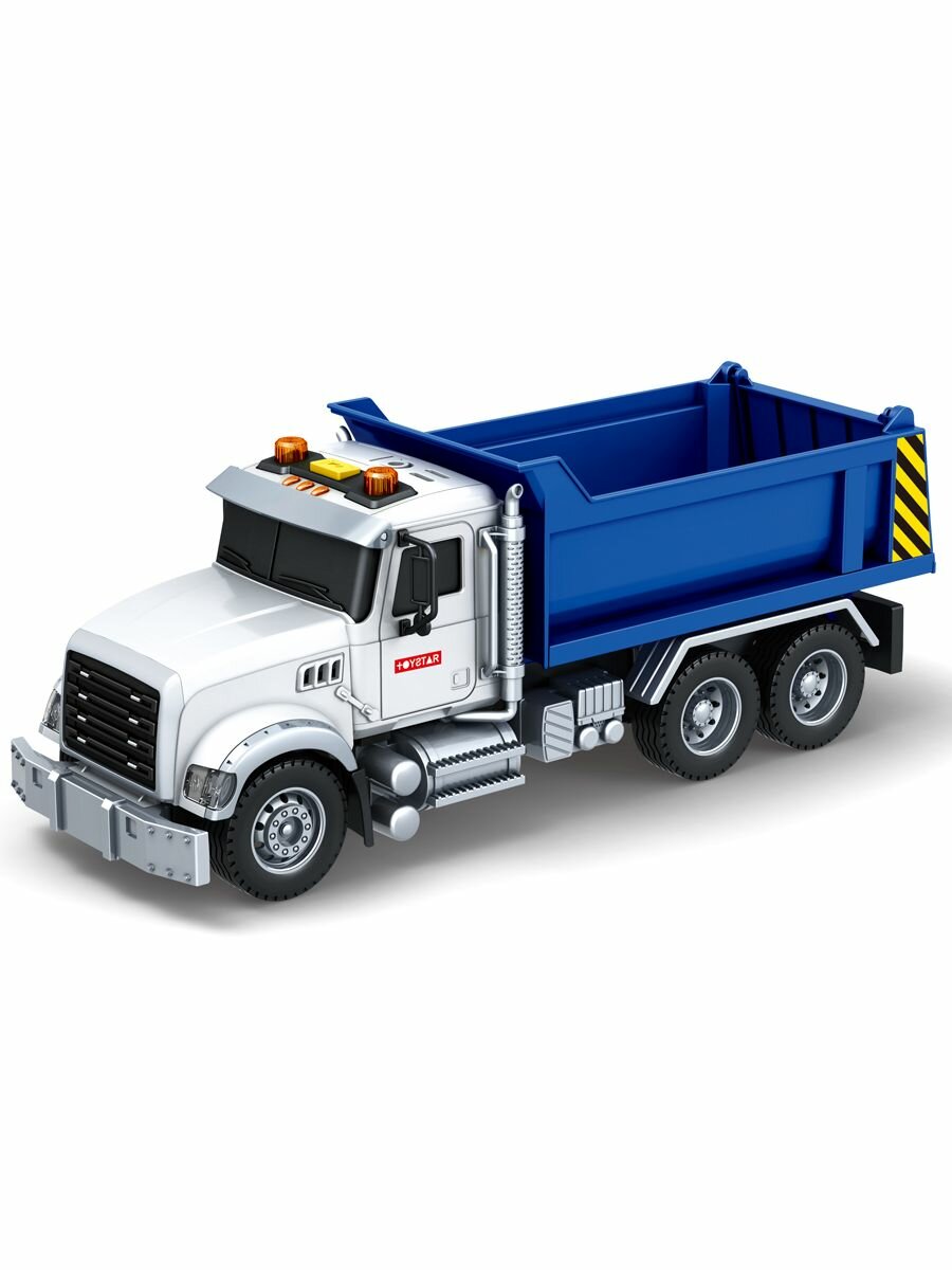 Игрушечный инерционный самосвал для детей, откидывается борт, свет, звук