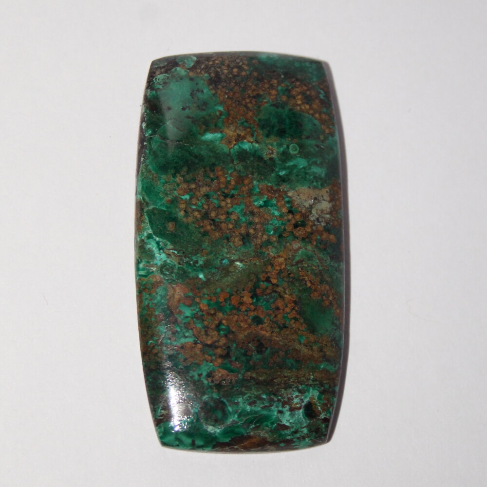 Малахит кабошон, натуральный камень, 53х27х4 мм, Урал, "True Stones"