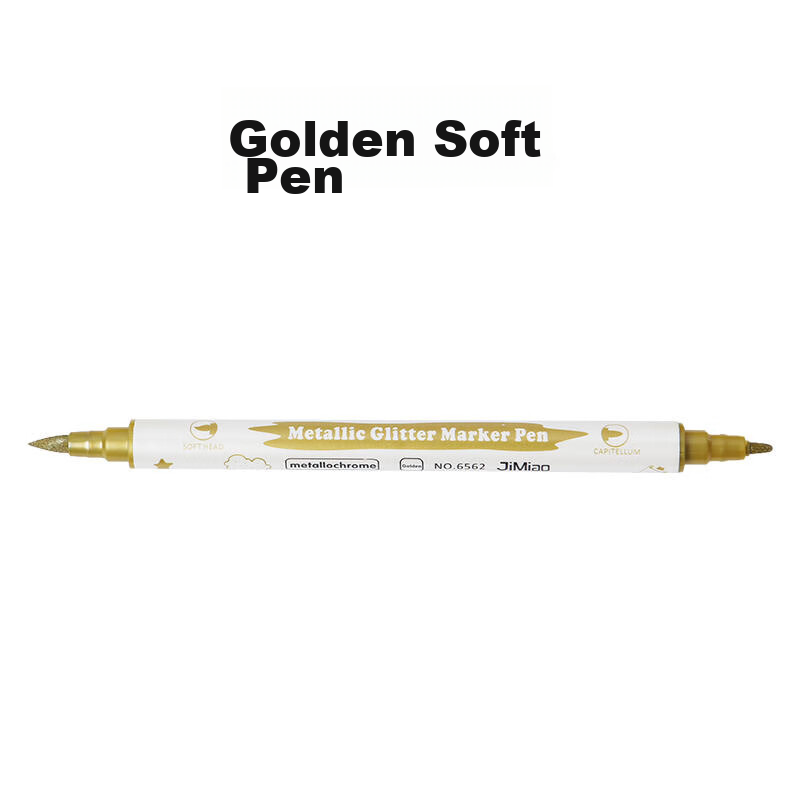 Tanyexuan Golden Soft Brush Double-Headed Calligraphy Brush with Built-In Ink, Soft Tip, Xiu Li Brush, Xuan Paper Calligraphy Practice And Tracing Pen
