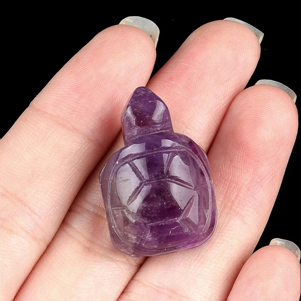 Маленькая черепаха из агата Фиолетовый, Amethysts