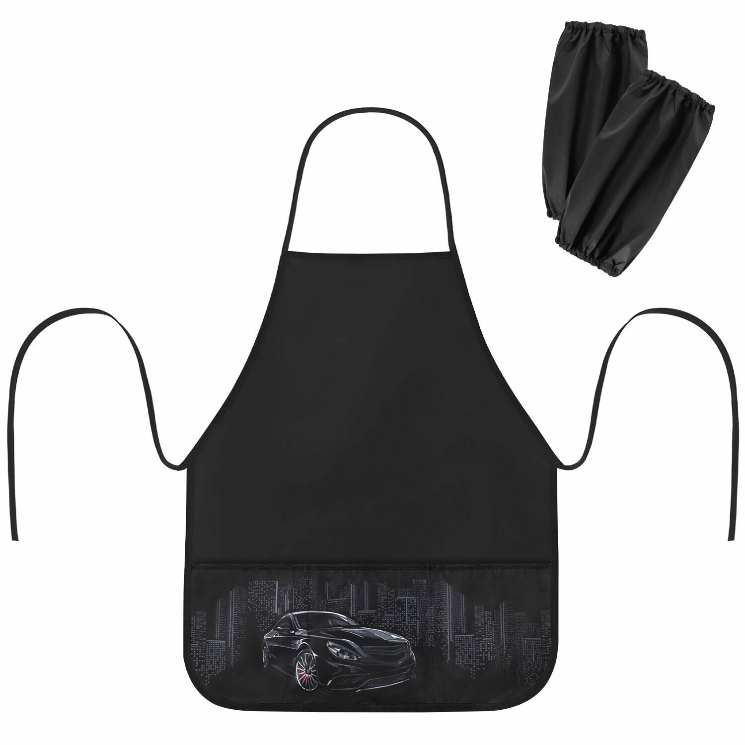 Фартук с нарукавниками Brauberg "City Car", для уроков труда, 3 кармана, 46х54 см