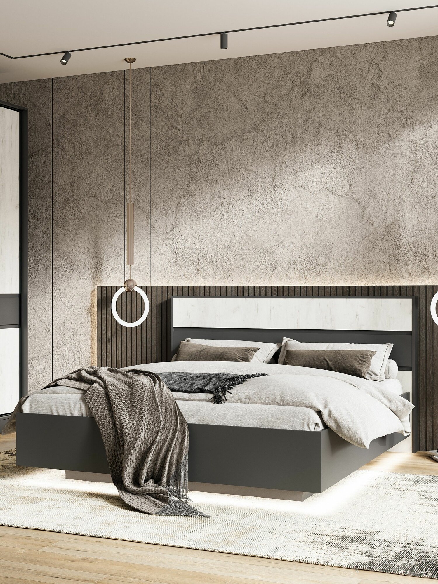 Кровать Мебельная Компания МиФ Роджина, ортопедические свойства, цвет дуб крафт