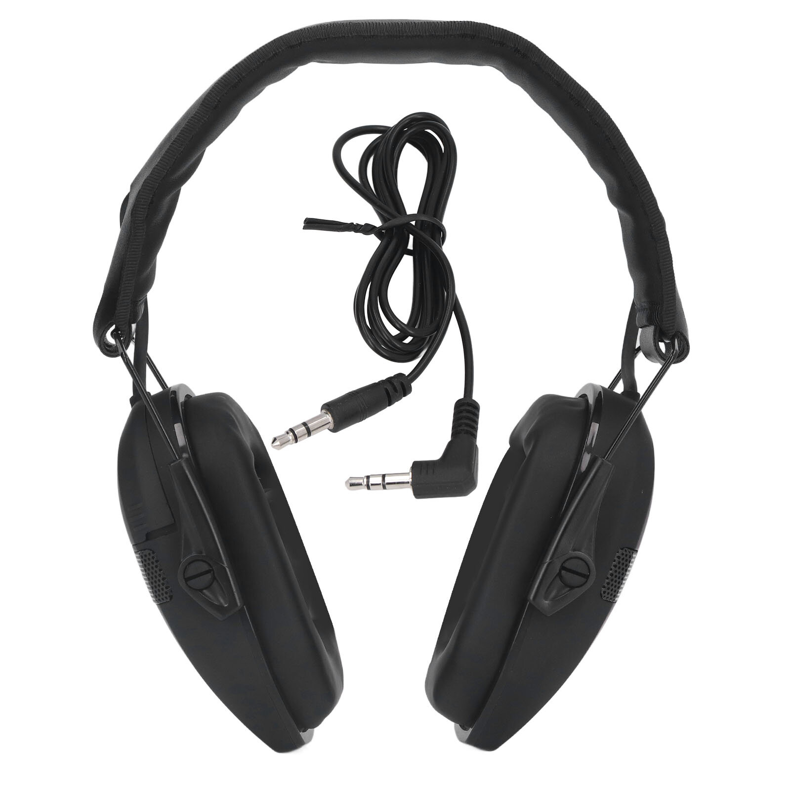 Электронные наушники для защиты слуха, шумоподавление NRR 22 дБ, разъем 3,5 мм, функция громкой связи, для стрельбы, черные.