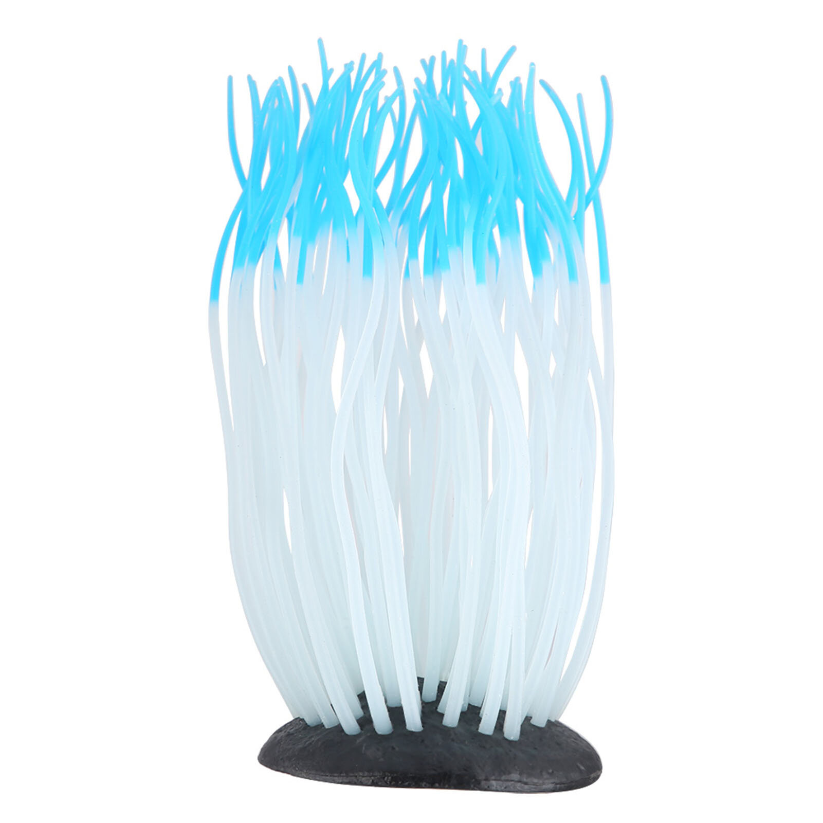 Искусственная силиконовая имитация морского анемона или коралла для декора аквариума (синий цвет)