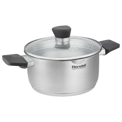 Кастрюля Rondell Strike Grey Ultra 2.8 л, 20 см, с крышкой, стальной (RDS-1948)