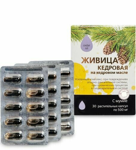 Живица кедровая с мумиё для суставов, капсулы 1 шт